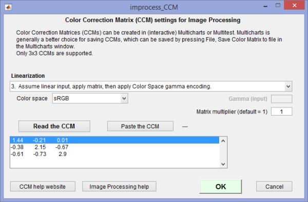 Color Correction Matrix (CCM) | Imatest
