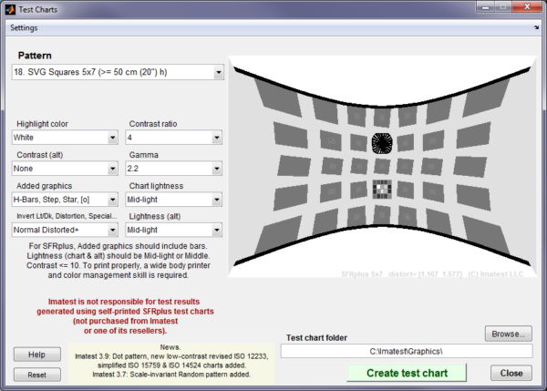 SFRplus Distortion and Field of View measurements | Imatest