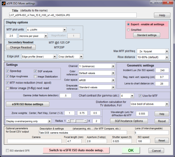 Using eSFR ISO Part 2 | Imatest