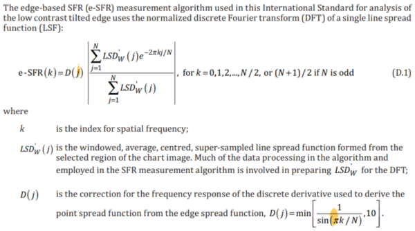 LSF correction factor for slanted-edge MTF measurements | Imatest