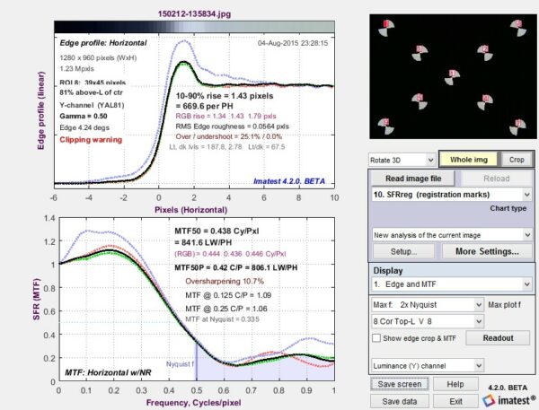 SFRreg: SFR from Registration Marks | Imatest