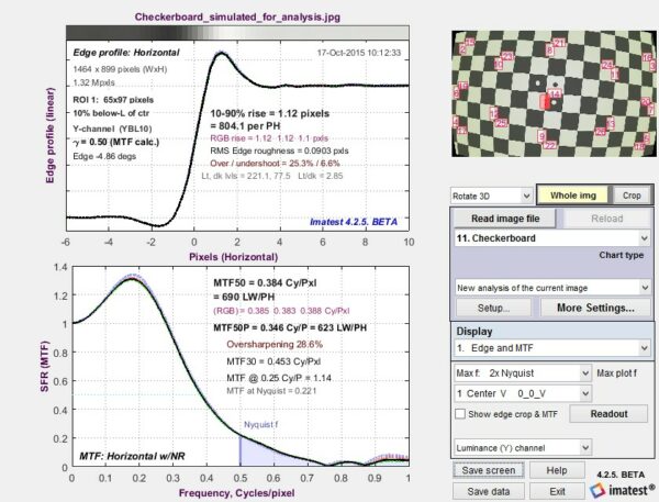 Using Checkerboard, Part 3: Results | Imatest