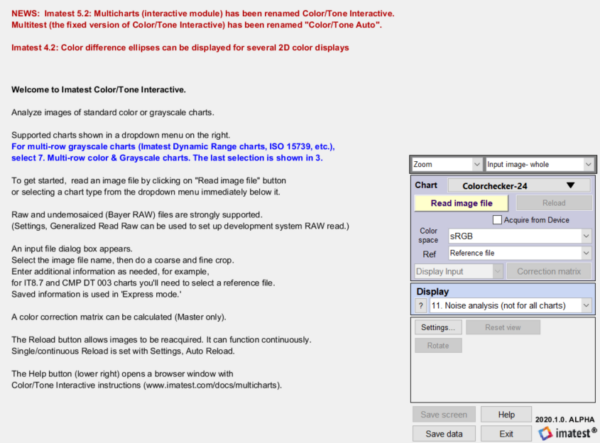 Color/Tone Interactive Analysis | Imatest