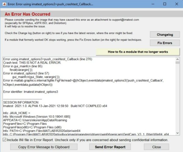 Troubleshooting | Imatest