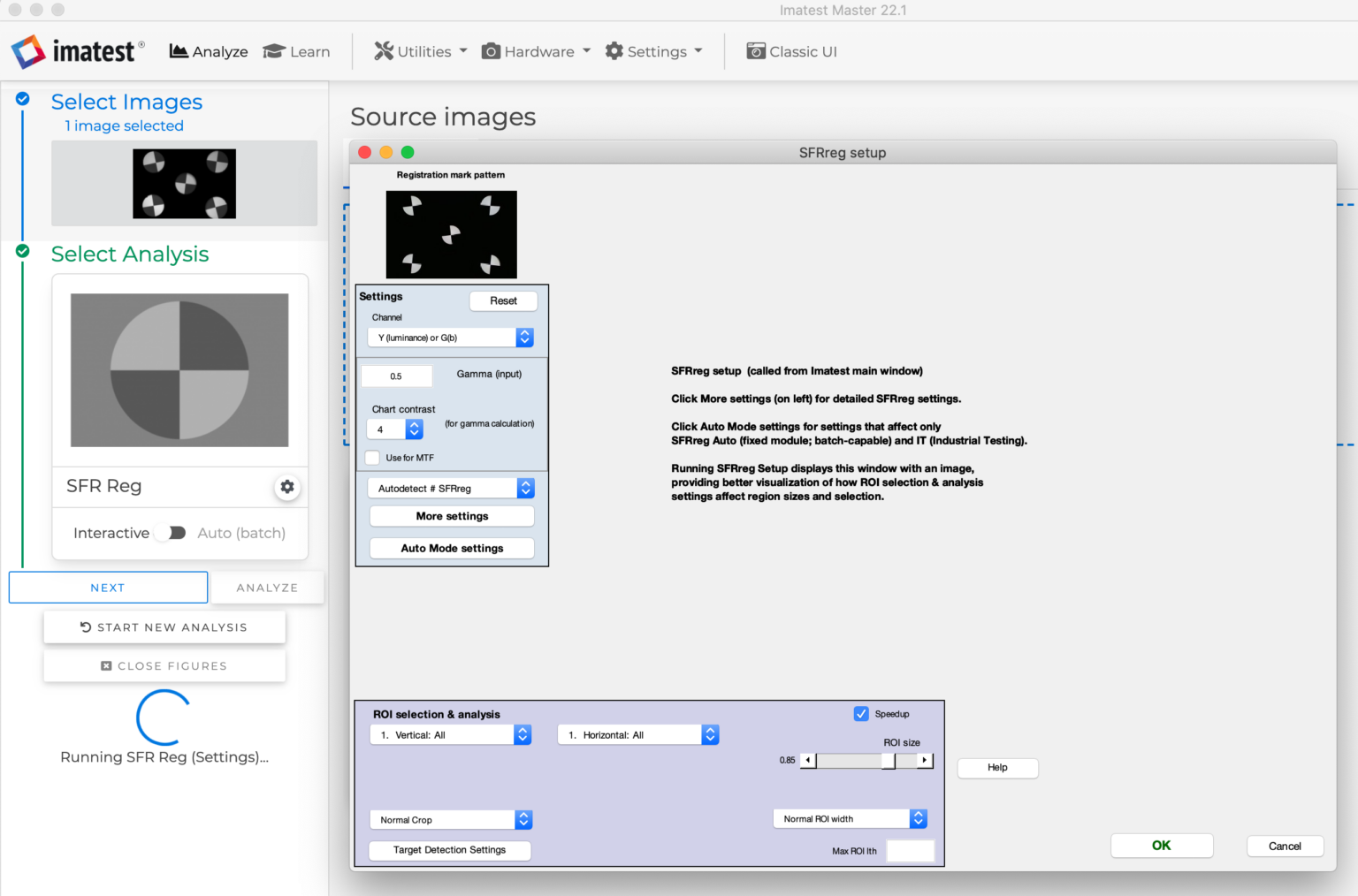 Target Detection Settings – SFRreg | Imatest
