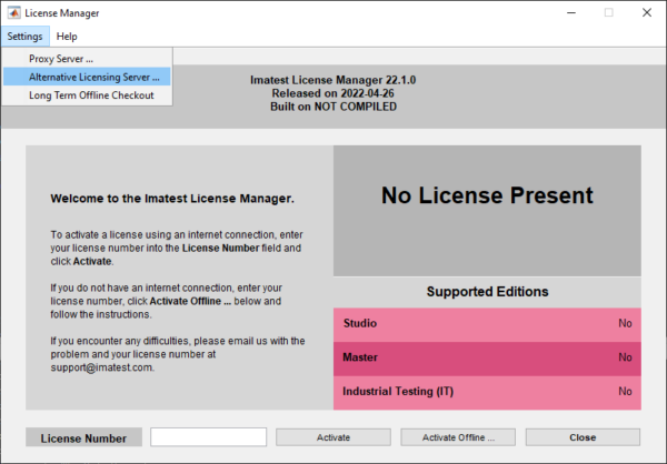 Set Up an Offline Floating Licensing Server | Imatest