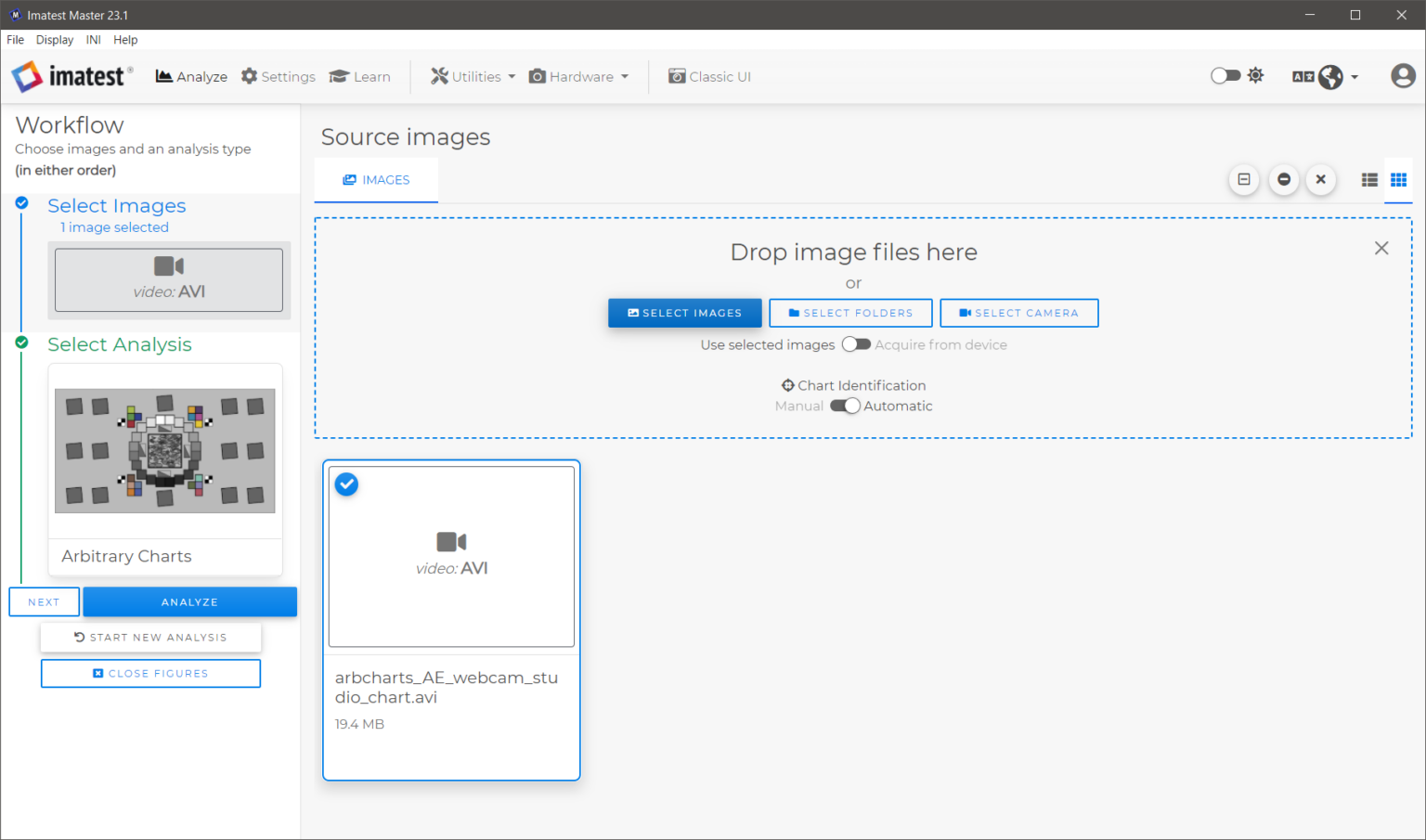 Arbitrary Charts Video Analysis | Imatest
