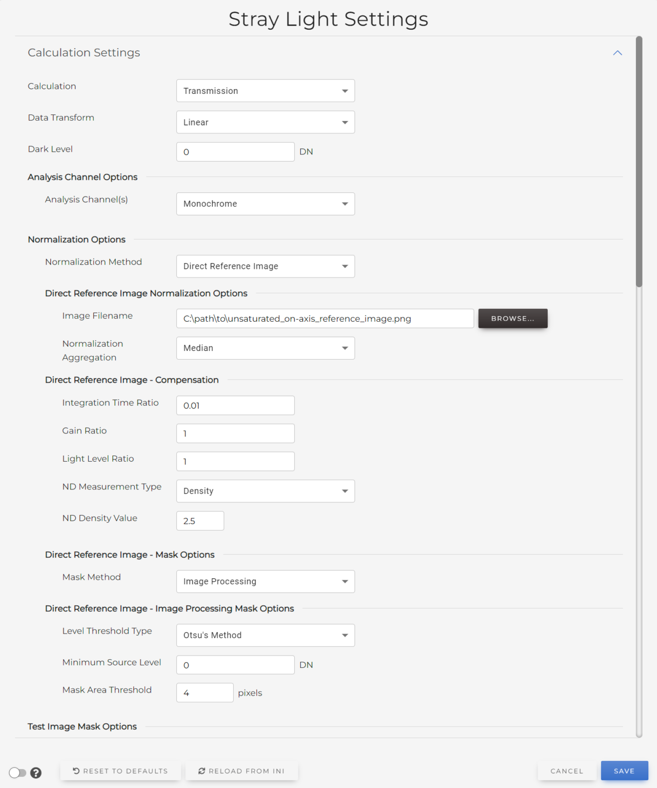 Normalized Stray Light Instructions | Imatest