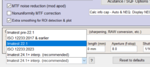 Interpolated slanted-edge SFR (MTF) calculation | Imatest