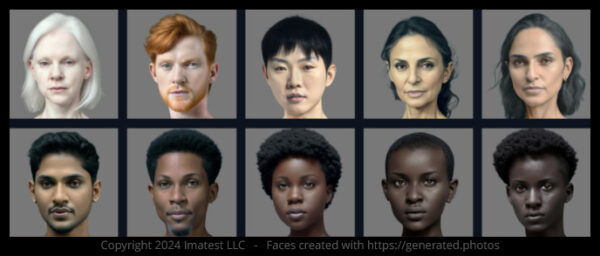 Diverse Skin Tone Face Targets (Set of 10) | Imatest