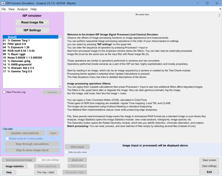 Simatest – Camera/ISP Simulator – Overview | Imatest